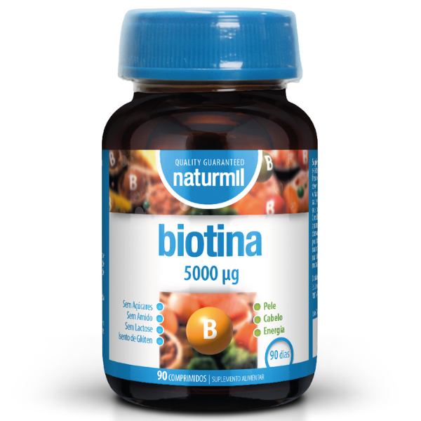 Biotina 5000 μg 90 comprimidos, Naturmil – Vitalnutrix - Supplement ...