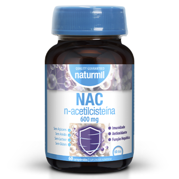 NAC N-Acetilcisteina 600mg, 60 Comprimidos, Naturmil – Vitalnutrix ...